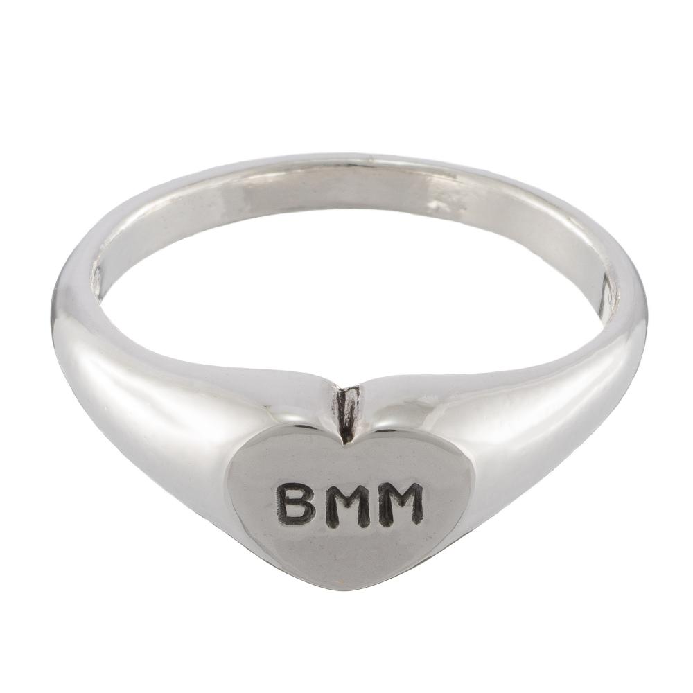 Rowan - Heart Signet - Personalised - Bloody Mary Metal